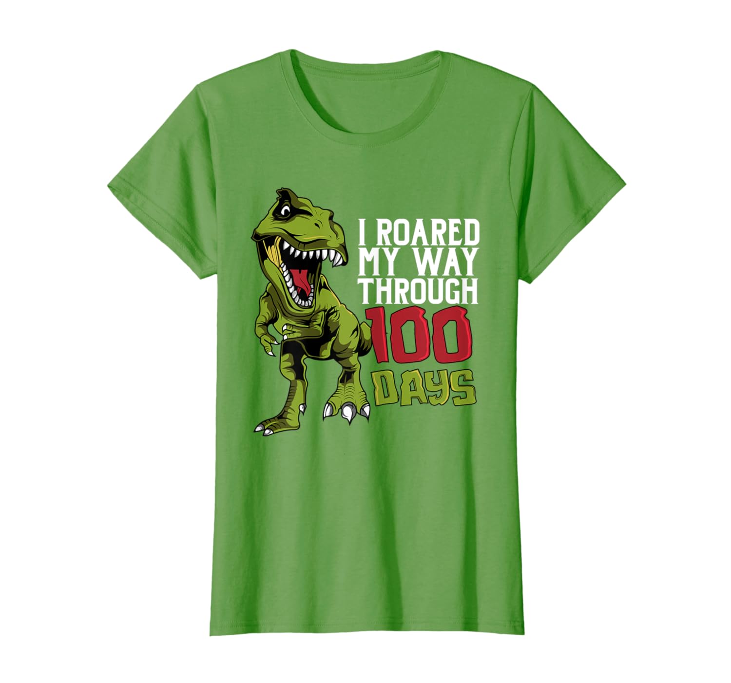 Dino T Rex I Roared My Way Through 100 Days T Shirt dino-t-rex-i-roared-my-way-through-100-days-t-shirt